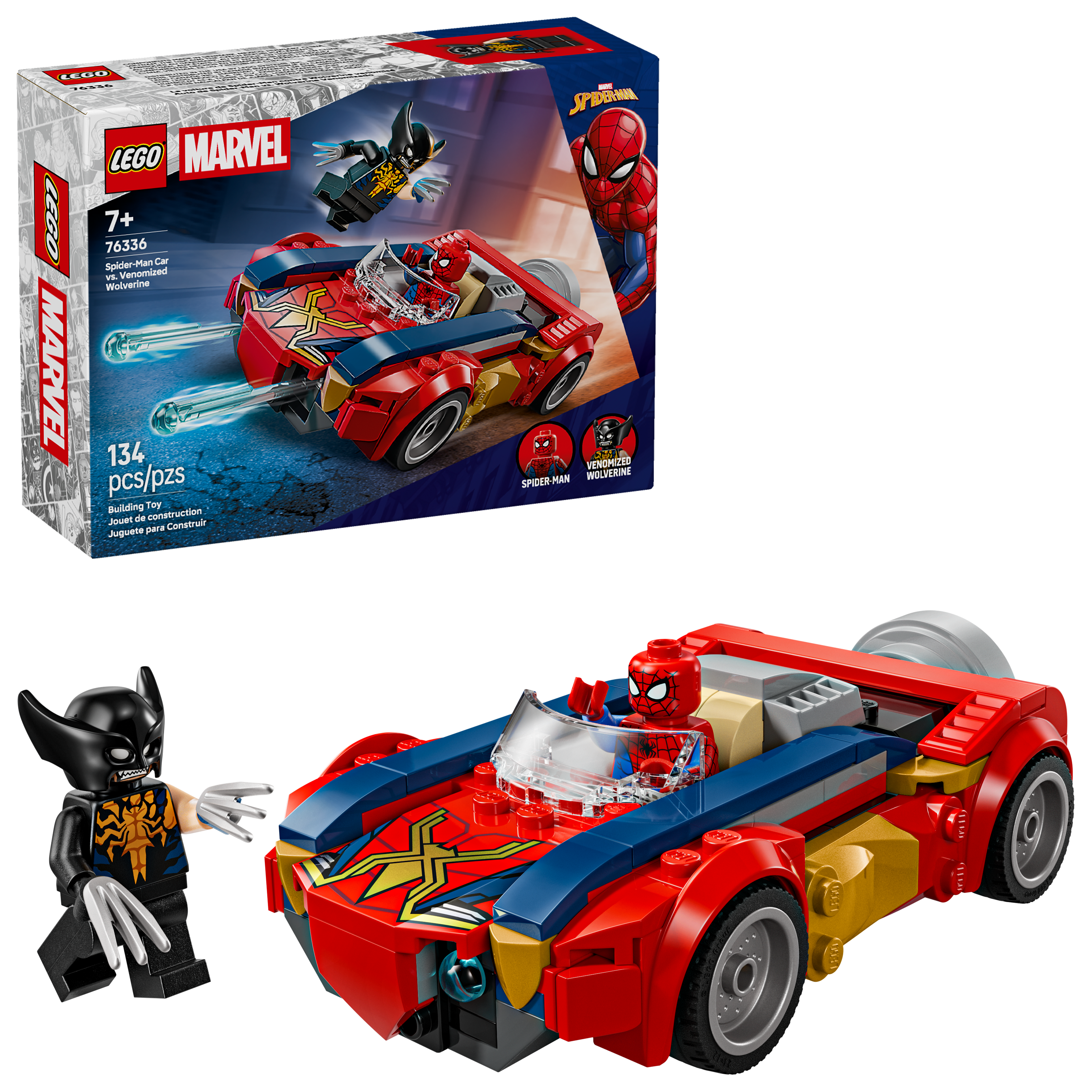 Lego Marvel 76336 La voiture de Spider-Man contre Wolverine venomisé ...